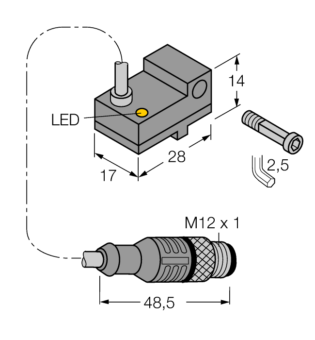 Magnetic Field Sensor - for pneumatic cylinders (magnetic-field immune)
