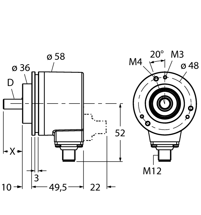 Absolute Rotary Encoder - Multiturn