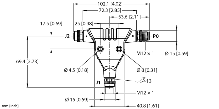M12 Power Junction System - Tee
