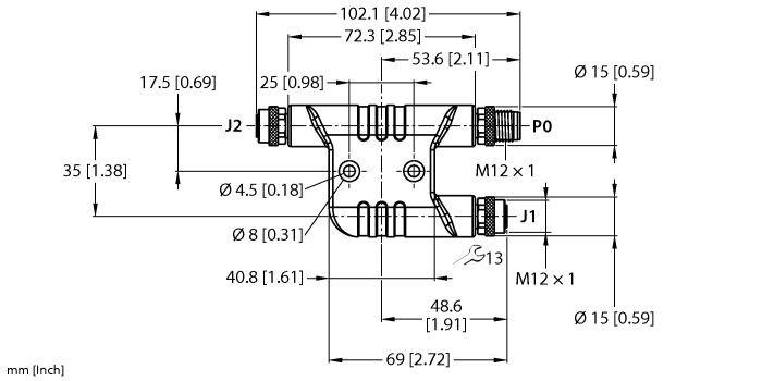 M12 Power Junction System - Small h Splitter