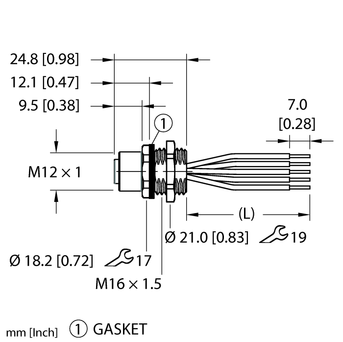 M12 Power Receptacle - Front Mount