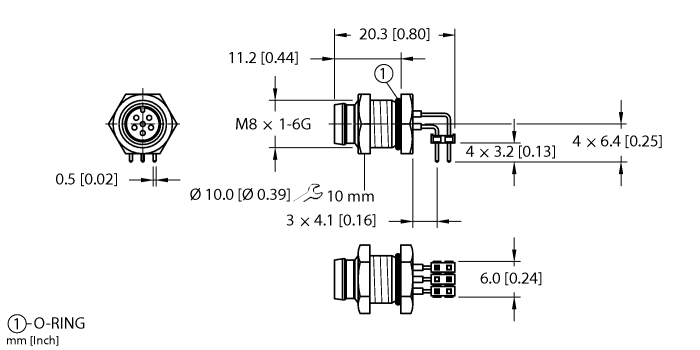 Actuator and Sensor Receptacle - Rear Mount