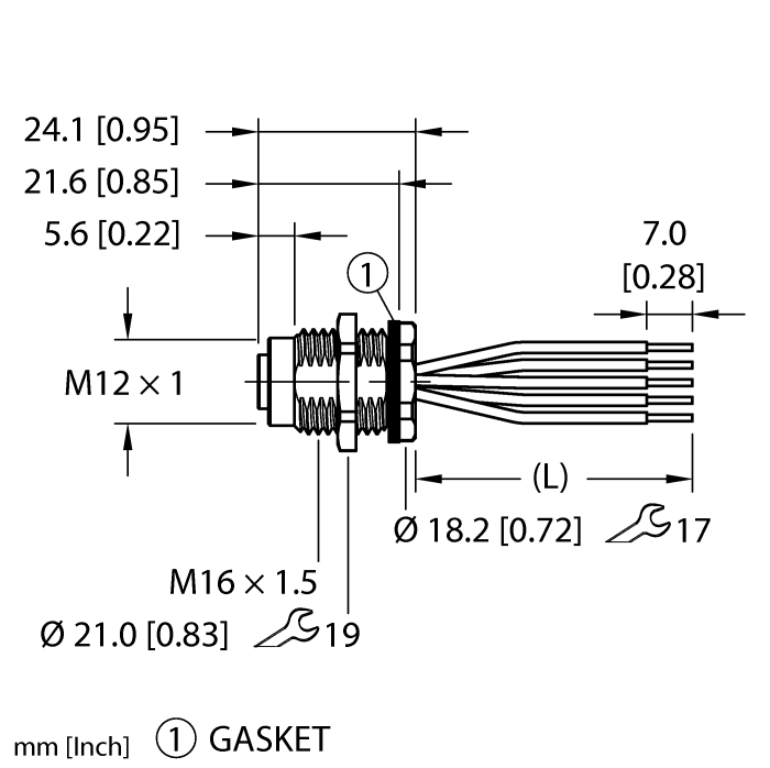 M12 Power Receptacle - Rear Mount
