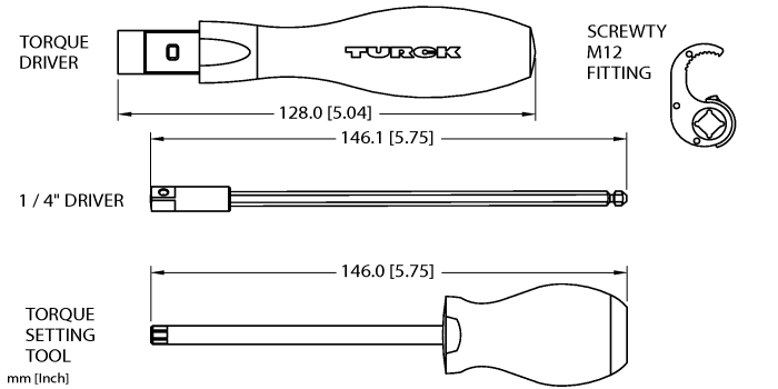 Actuator and Sensor Accessory - Set of torque wrenches Turck Line + BUS