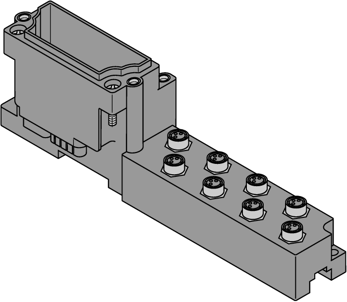 BL67 base module - 8 × M8 Connector, 3-pin