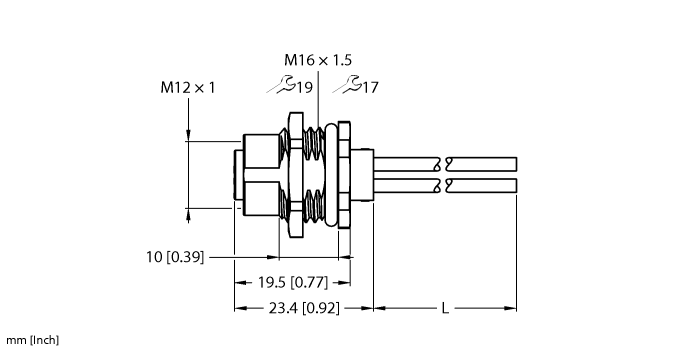 M12 Power Receptacle - Rear Mount