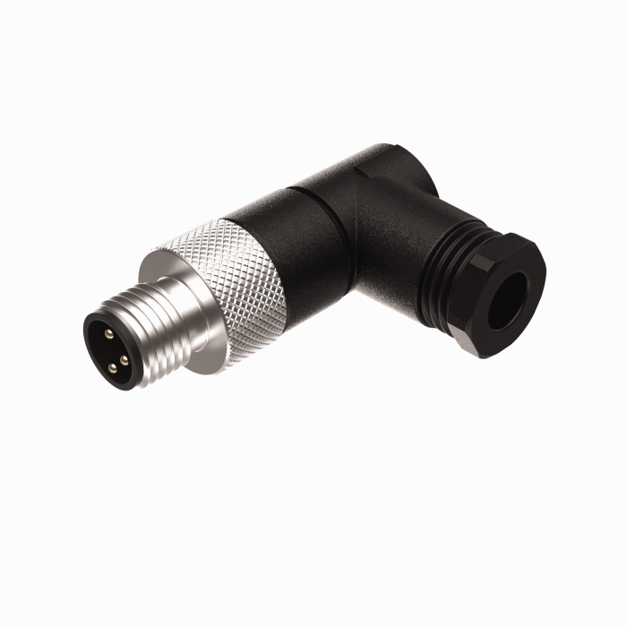 Actuator and Sensor Field Wireable - M8 × 1, Male, Right Angle