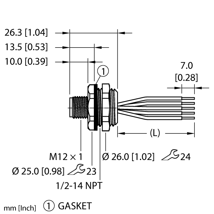 M12 Power Receptacle - Front Mount