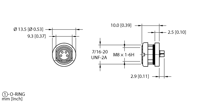 Actuator and Sensor Receptacle - Rear Mount