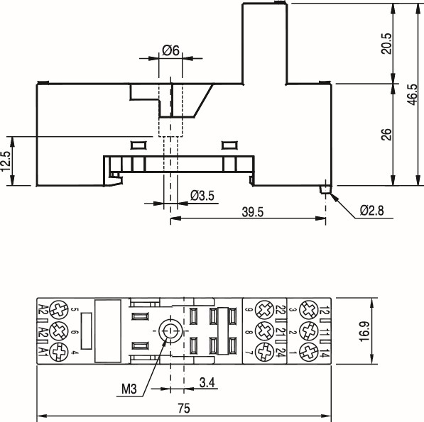 Comat Releco by TURCK - Socket base for C12 relays