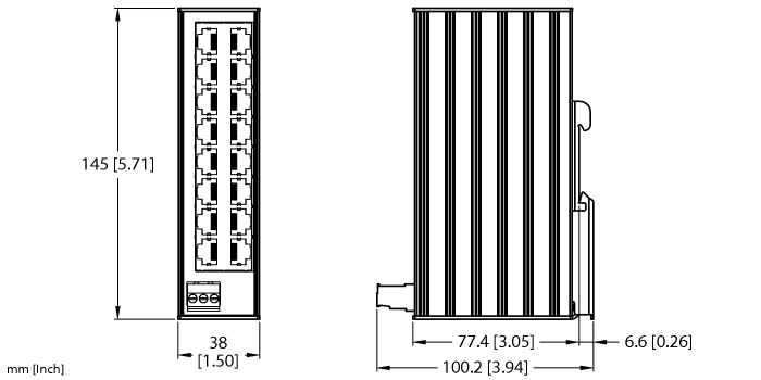 Unmanaged Ethernet Switch - 16 × 100 Mbit ports
