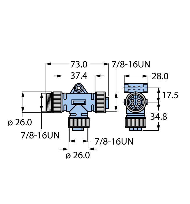 2-Way Splitter - T-Splitter without Cable