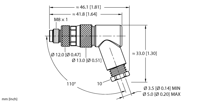 Actuator and Sensor Field Wireable - M8 × 1, Male, Right Angle