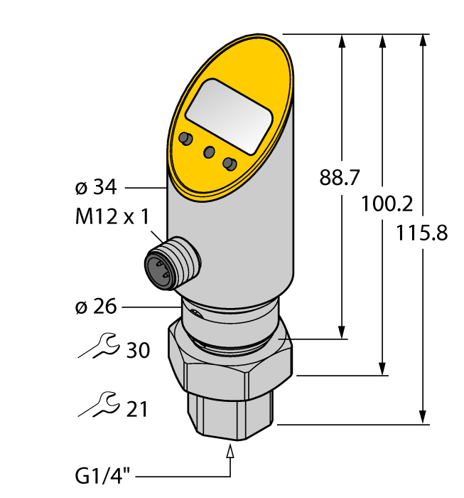 Pressure Transmitter (Rotatable) - With Analog Output and PNP/NPN ...