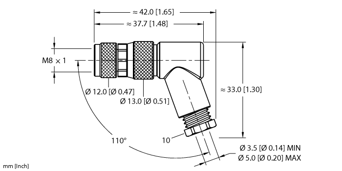 Actuator and Sensor Field Wireable - M8 × 1, Female, Right Angle