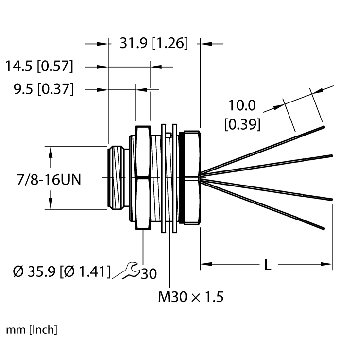 Actuator and Sensor Receptacle - Rear Mount