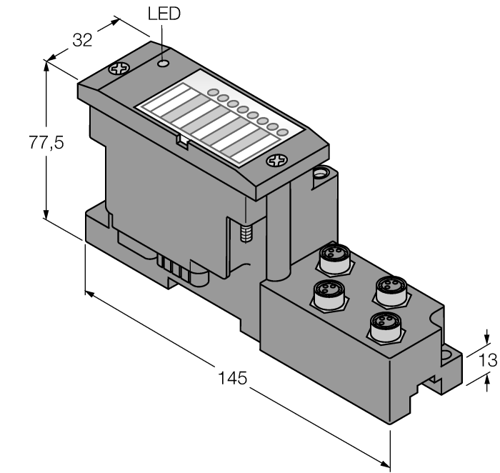 BL67 base module - 4 × M8 Connector, 3-pin