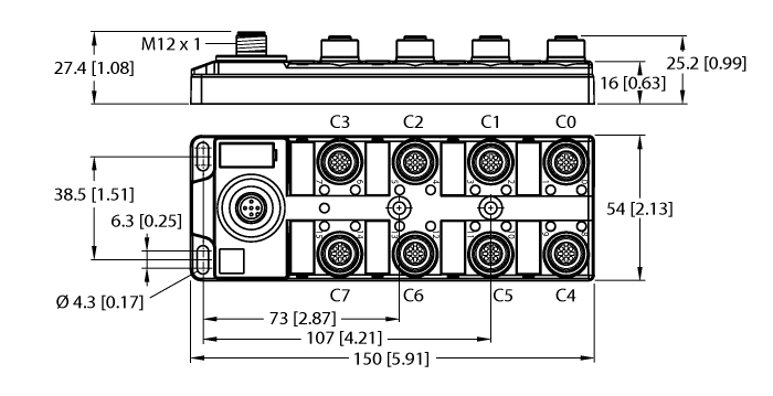 I/O hub for connection of digital signals to IO-Link master - 16 ...