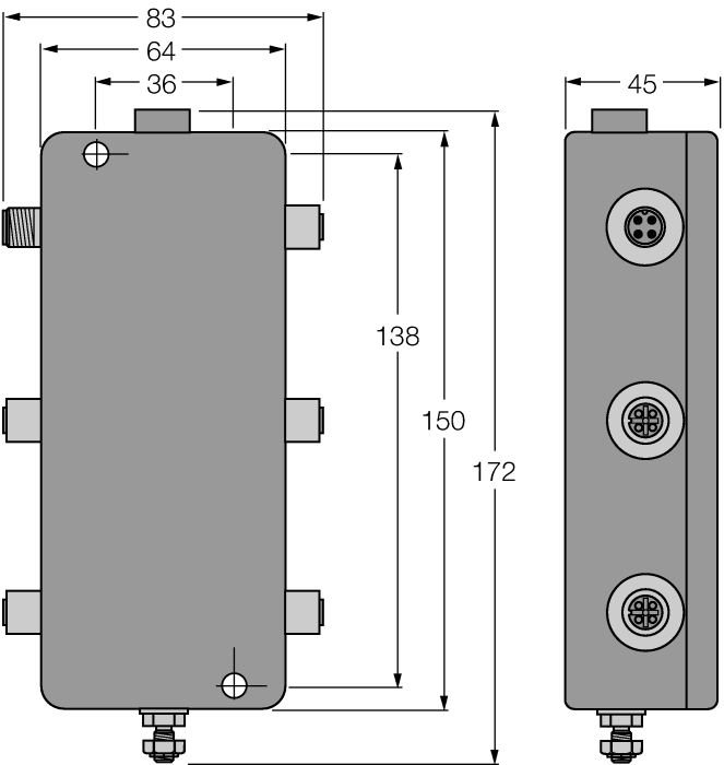 IP67 Junction Box, 4-Channel - PROFIBUS-PA