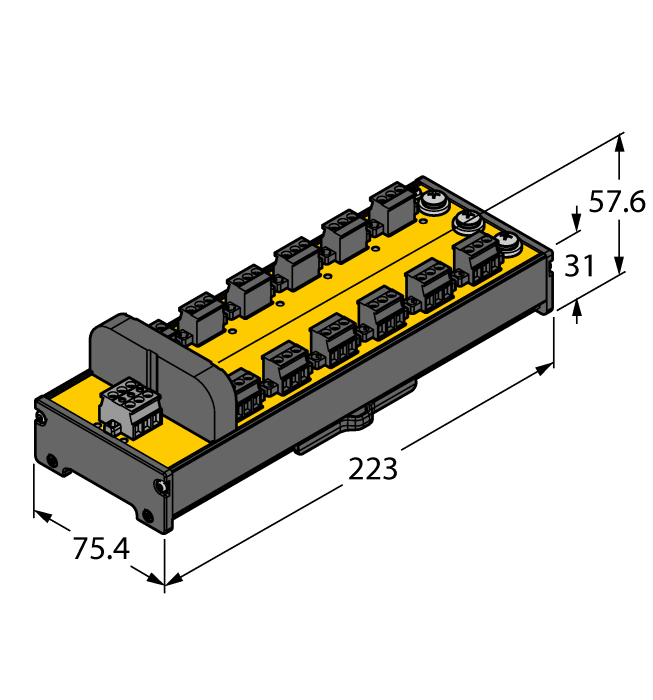 IP20 Junction Box with Short-Circuit Protection, 12-Channel ...