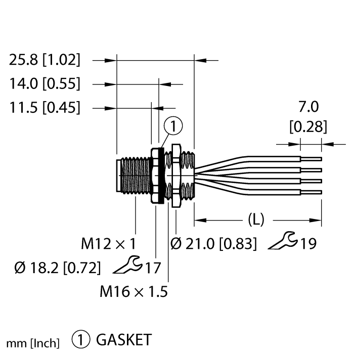 M12 Power Receptacle - Front Mount