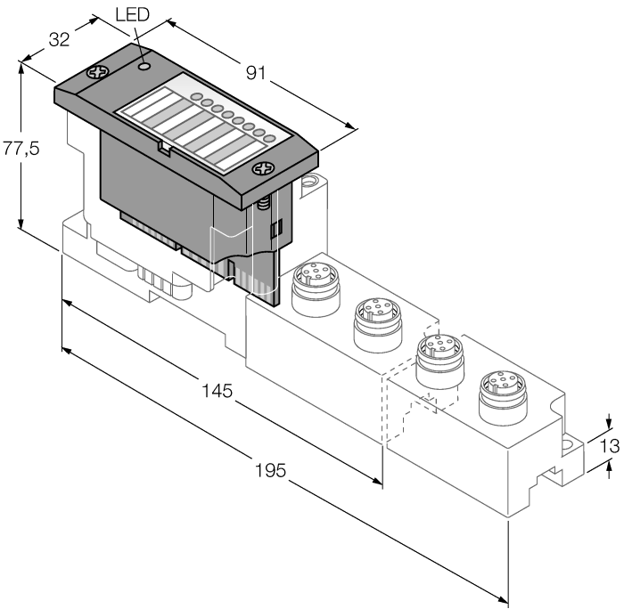 BL67 electronic module - 4 Digital Outputs, PNP, 2.0 A