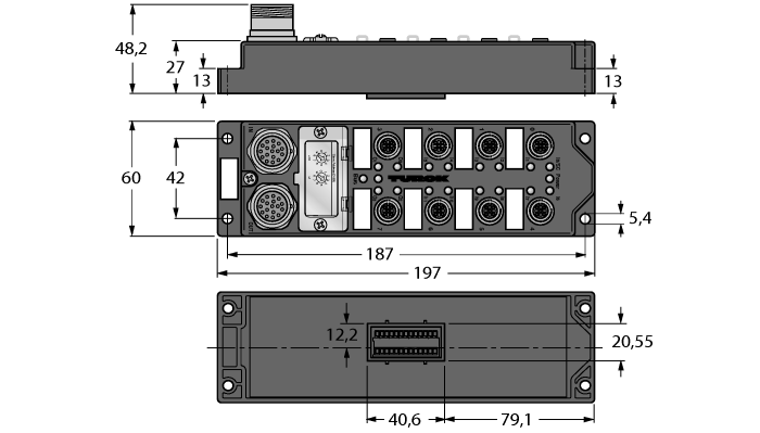 I/O Module for DeviceNet Fieldbus - 12 digital pnp inputs