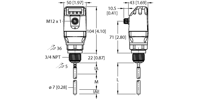 Level Sensor - With Analog Output and 2 × Switching Outputs
