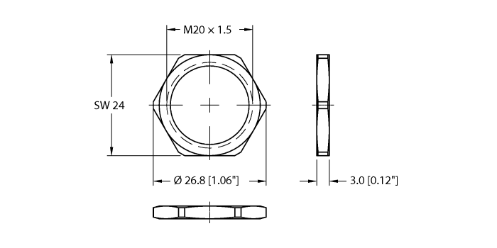 Sensor / Receptacle Hardware - Locknut