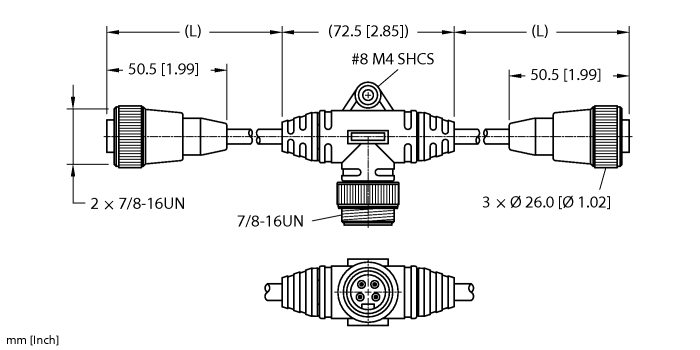 Actuator and Sensor Tee - T-Splitter with Cable