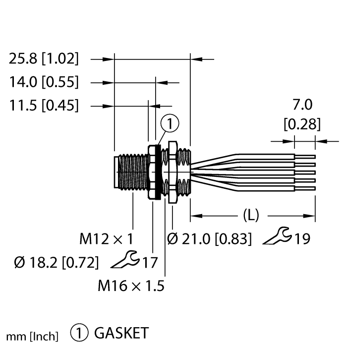 M12 Power Receptacle - Front Mount