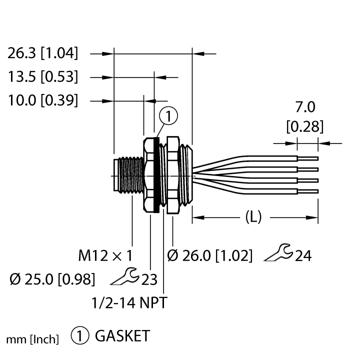M12 Power Receptacle - Front Mount