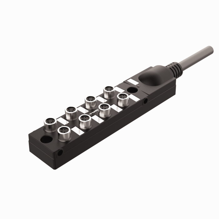 Passive Actuator/Sensor Junction Box, 8 Ports - M8, 4 pole I/O port ...