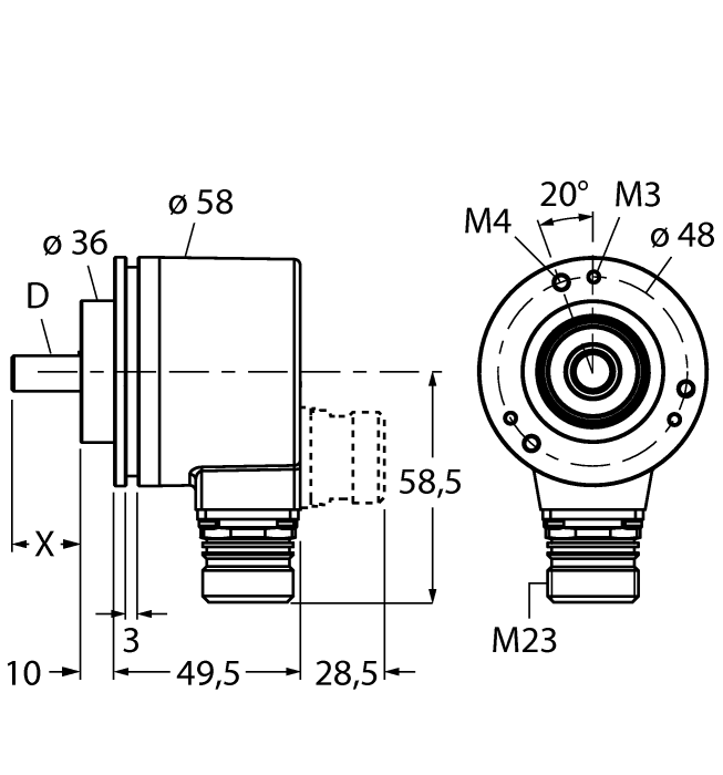 Absolute Rotary Encoder - Multiturn