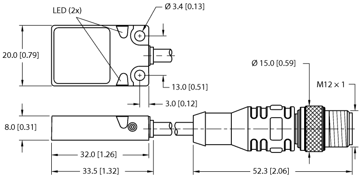 Inductive Sensor - With Weldguard® coating and Viton/Fiberglass sleeving